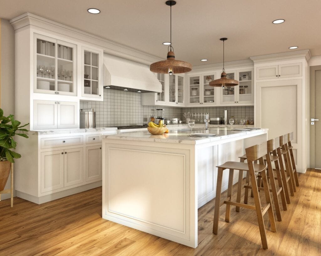 Stamford Residence: Luxurious Kitchen Interior 3D Rendering in ...