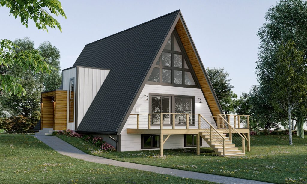 Charming Rural Small House Exterior Rendering in Serene Countryside ...