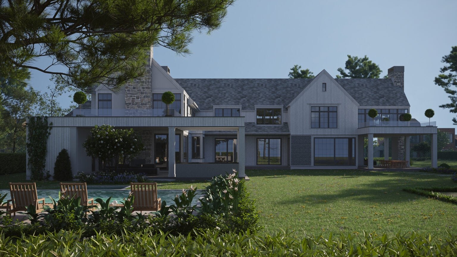 Modern House Exterior | Back Side View Rendering – Architectural ...