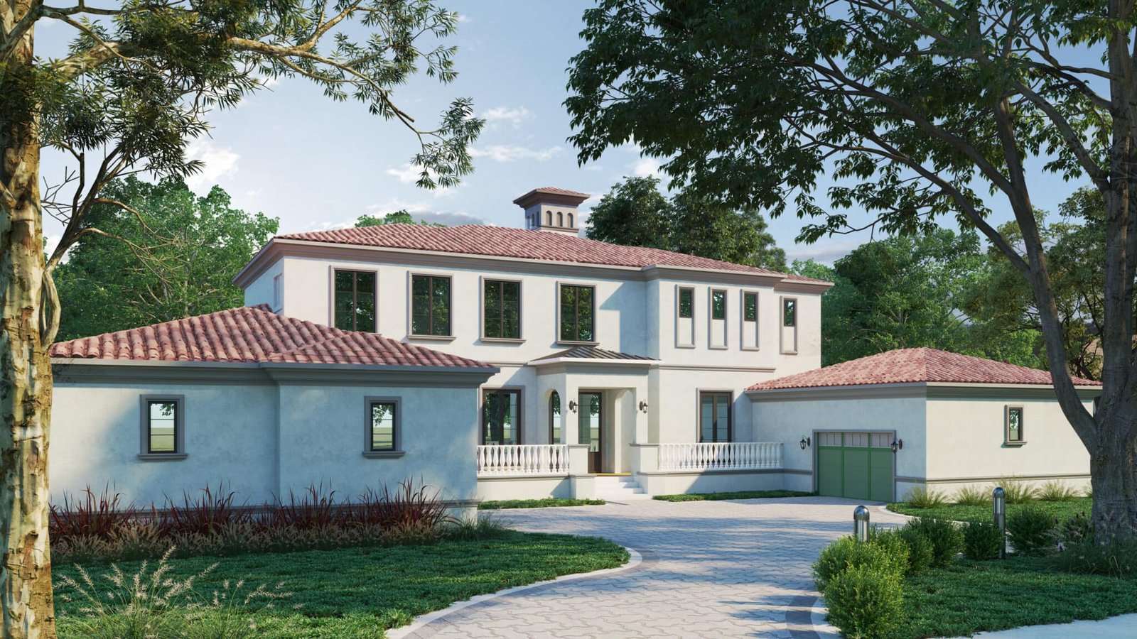 Luxury Villa Front View Rendering | High-End Property Visualization ...